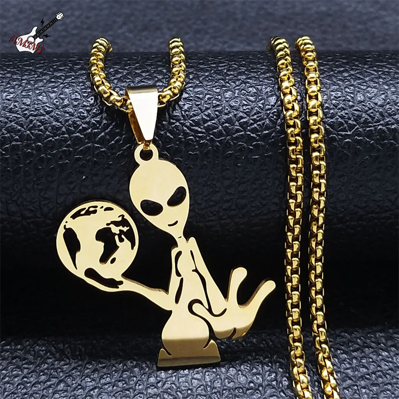 Stainless Steel Pendant Necklace | Stainless Steel Alien Pendant ...