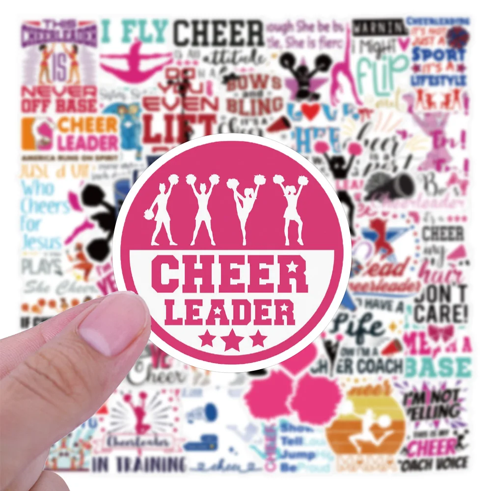 10-50Pcs-Cartoon-Cheerleading-Stickers-English-Slogan-Sticker ...