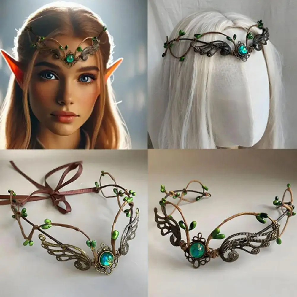 Corona de elfo Tiara de elfo, tocado de vid, diadema de bruja de hadas ...