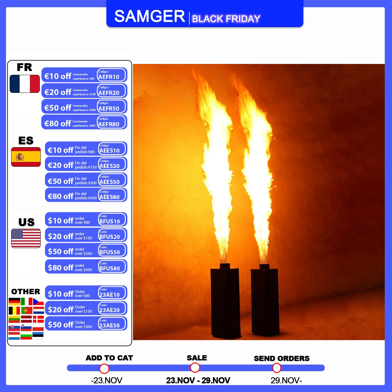 Samger-1-2pcs-200W-Flame-Spraying-Projector-Stage-Projector-Fire-Effect ...