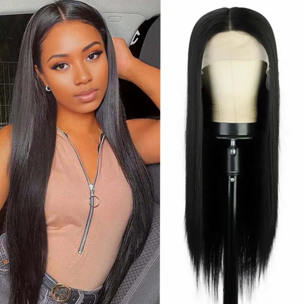 68cm-Women-Long-Straight-Wig-Middle-Part-Natural-Silky-Heat-Resistant ...