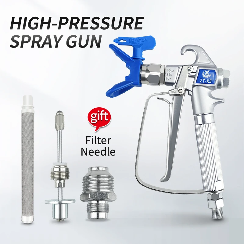 Paint Latex Paint 3600PSI/248bar ZT-X5 Airless Spray Gun with Tip 517 ...