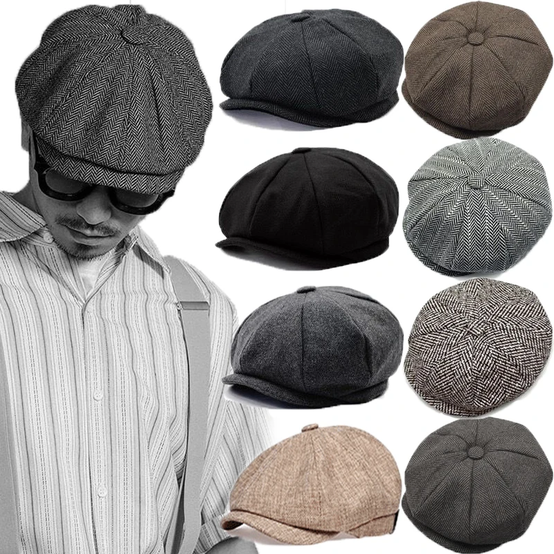 Vintage-Wool-Newsboy-Hats-Men-Retro-Street-Peaked-Octagonal-Berets-Hats ...