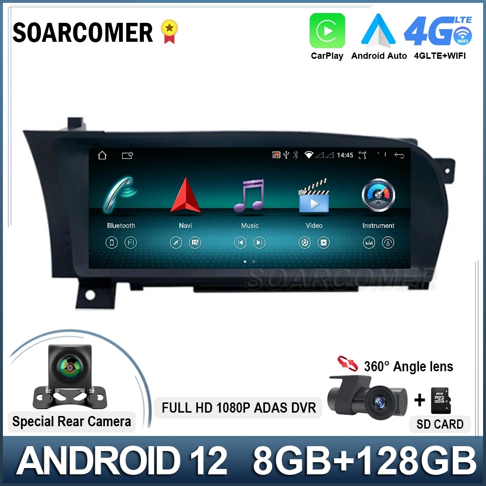 10.25 بوصة أندرويد 12 شاشة اكسسوارات السيارات Carplay شاشات سبيكر راديو ...