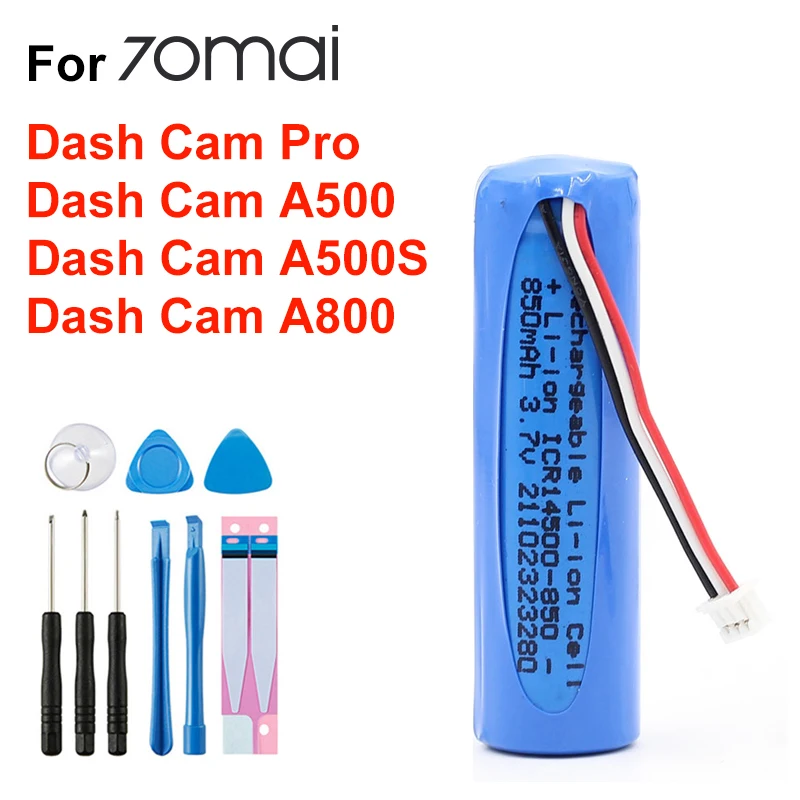 New 3.7V 850mAh Li-ion Battery For 70mai Smart Dash Cam Pro , Midrive ...