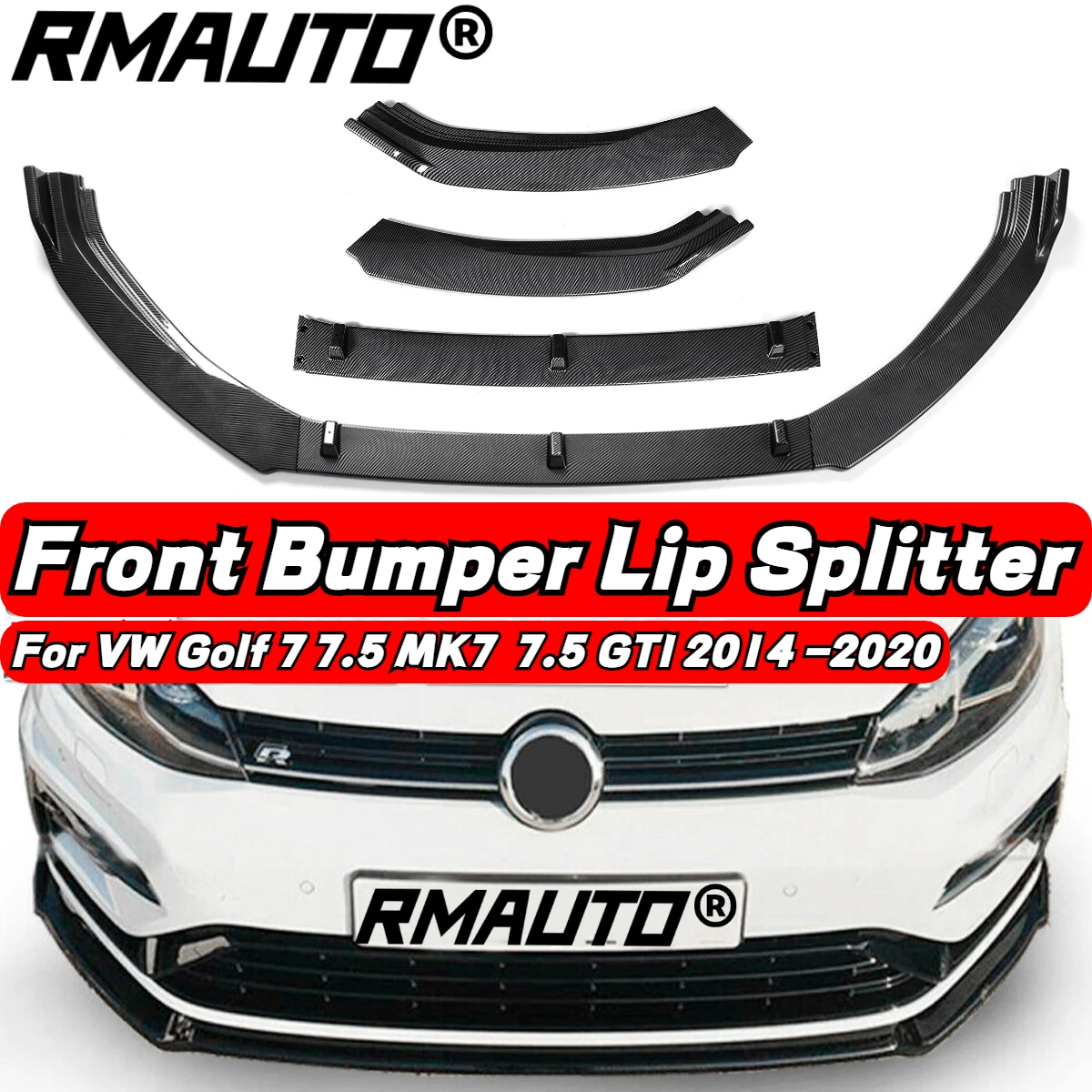 For-Golf-7-MK7-MK7-5-GTI-2014-2020-Car-Front-Bumper-Splitter-Lip ...