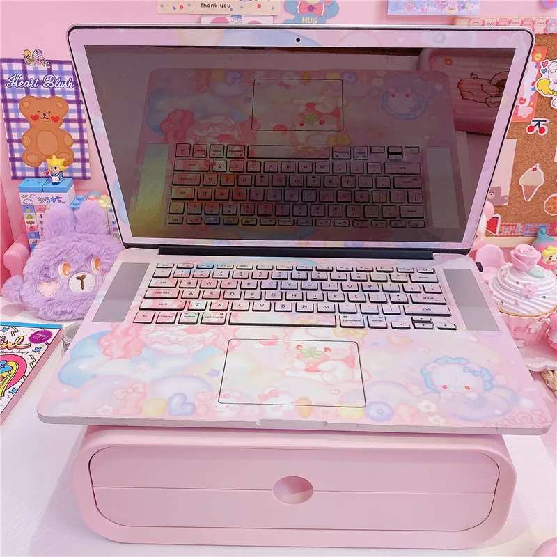 1pc Pink Display Elevated Office Desktop Storage Box Rack Computer ...