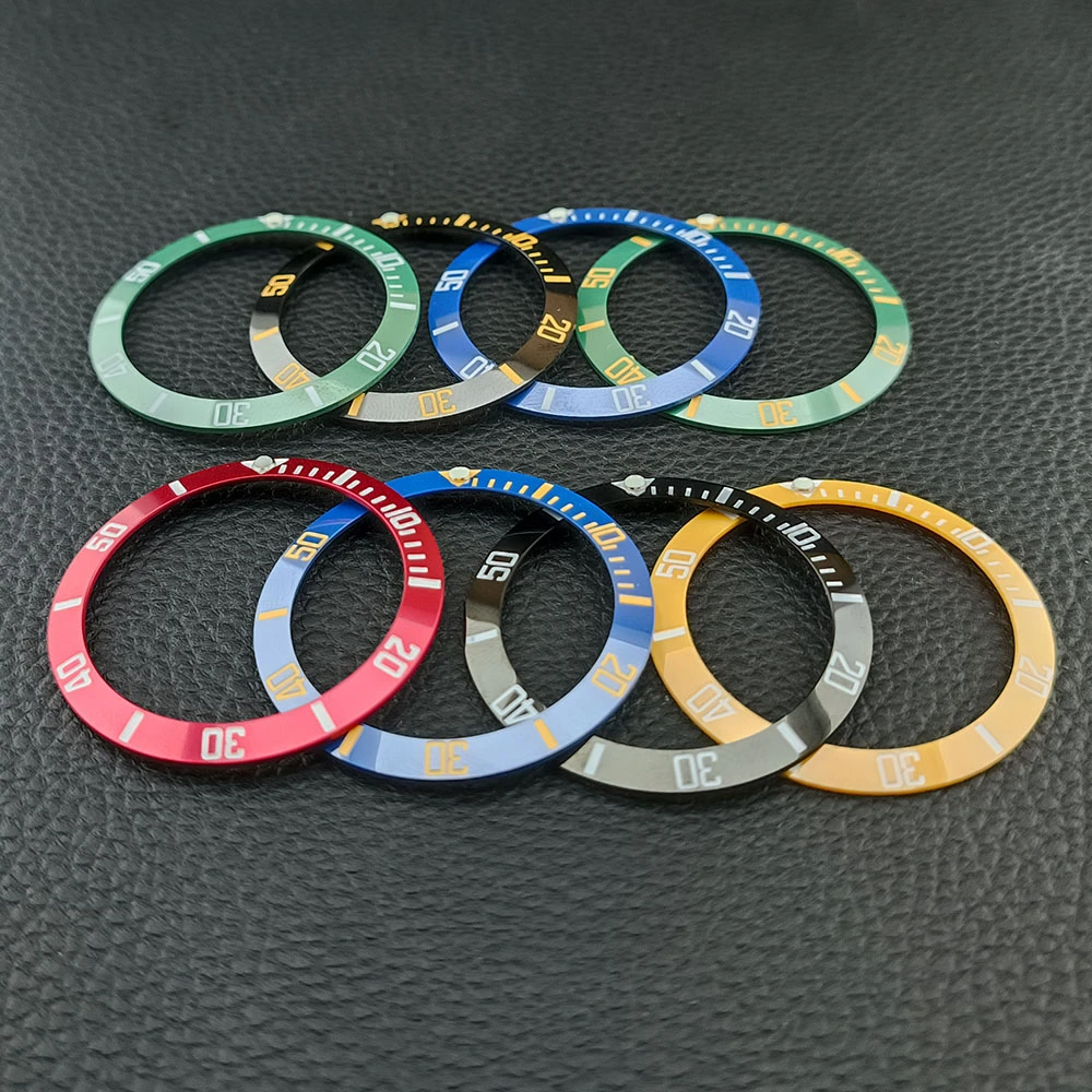 38*30.6mm Sloping Luminous Ceramic aluminium Bezel Insert Divers watch ...