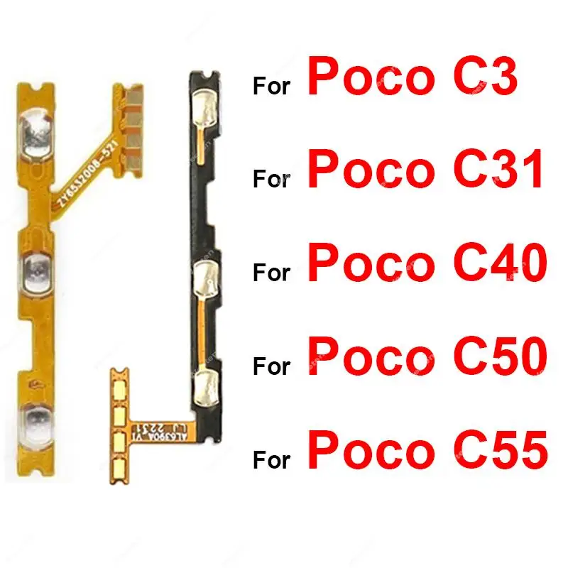 Power-Volume-Side-Button-Flex-Cable-For-Xiaomi-Poco-C3-C31-C40-C50-C55 ...