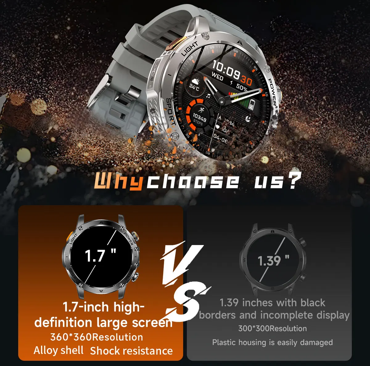 New T-Rex 3 Ultra Military Grade 1000mAh Battery Smart Watch 5ATM ...