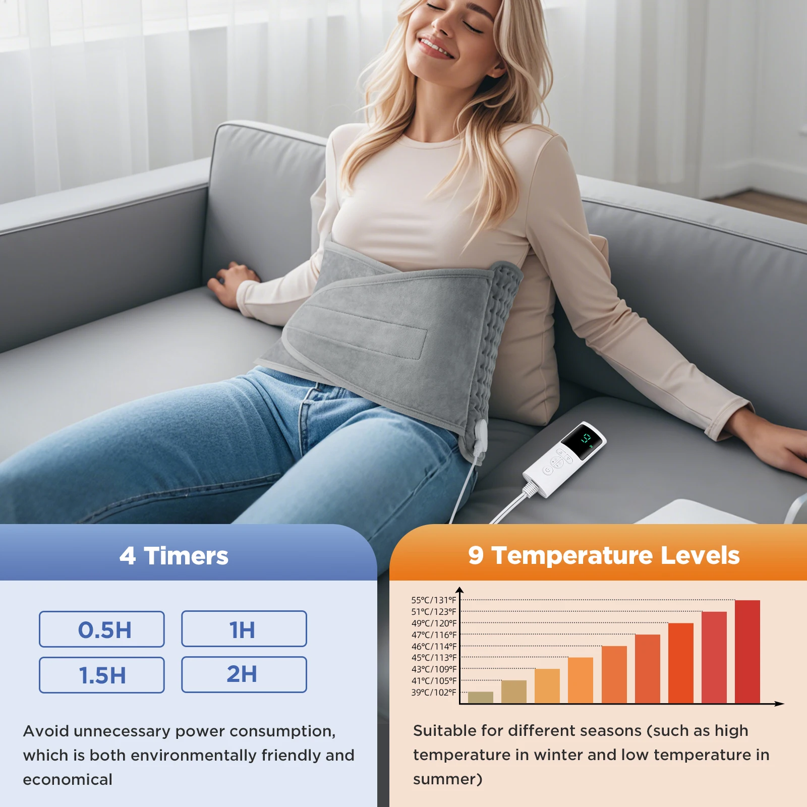 Electric Heating Pad Waist Heated Belt Multifunctional Thermal Blanket ...
