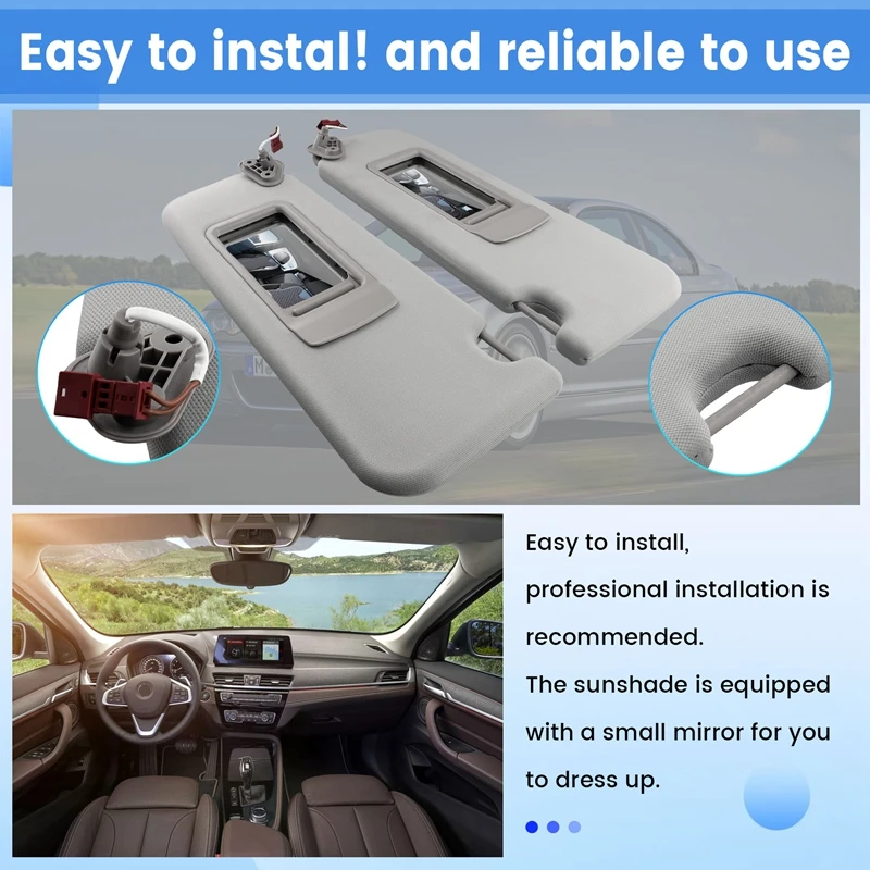 AU05-1-Pair-Car-Sun-Visors-For-BMW-3-SERIES-E90-E91-X1-E84-51167252007 ...