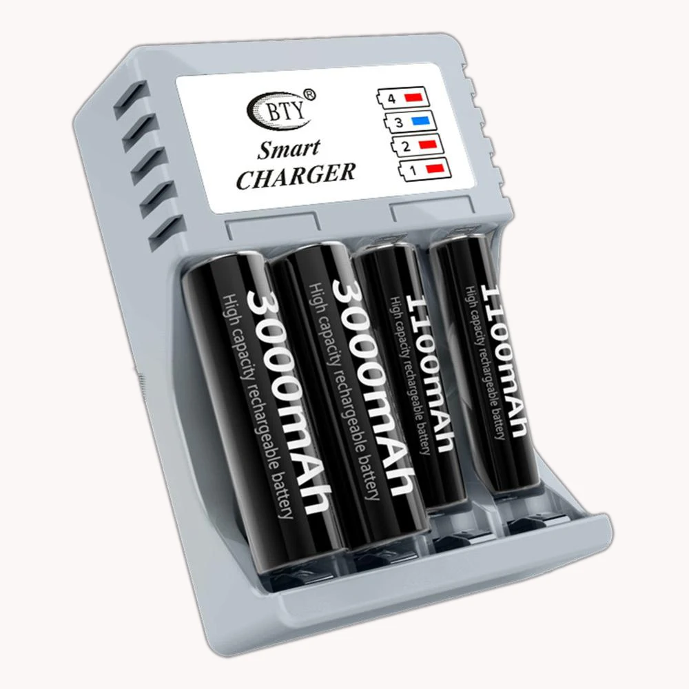 Universal Charger AA And AAA Rechargeable 4Ports NiMH NiCd Batteries ...