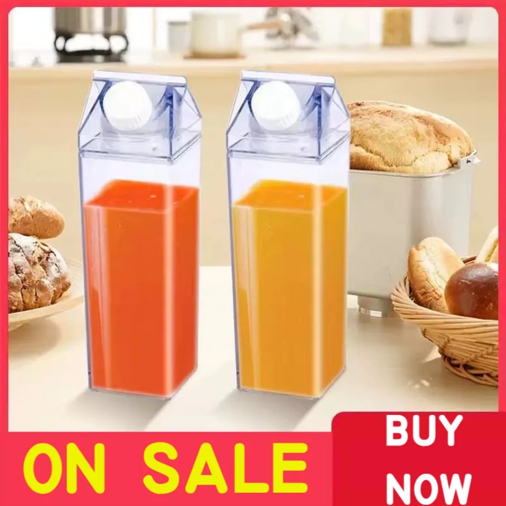 500ml-Clear-Milk-Carton-Water-Bottle-Portable-Milk-Container-Reusable ...