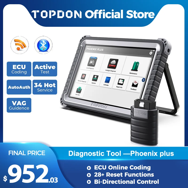 Topdon Phoenix Plus Car Diagnostic Tool Ecu Coding Obd2 Scanner Full ...
