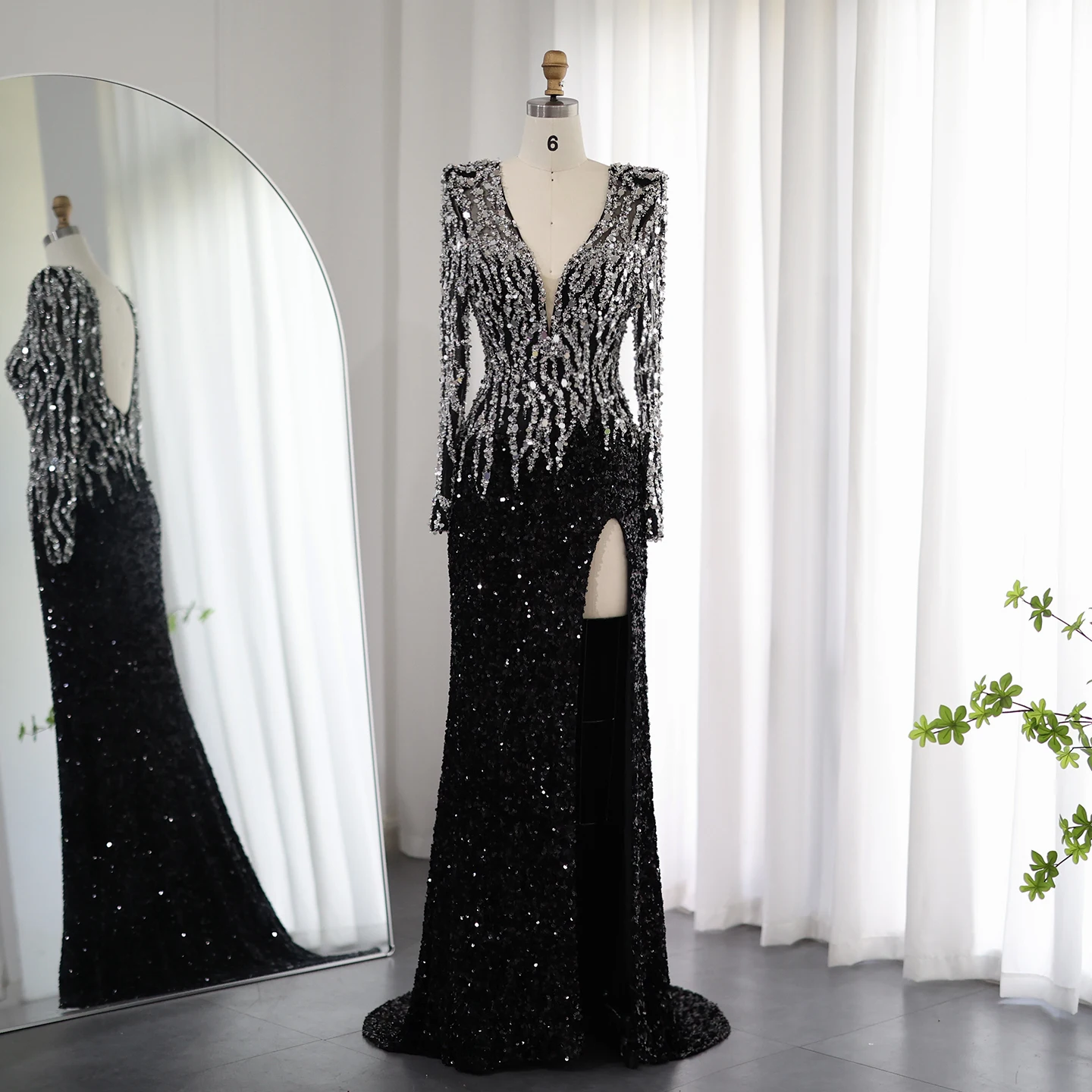 Sharon-Said-Luxury-Black-Mermaid-Dubai-Evening-Dresses-2024-Elegant-V ...