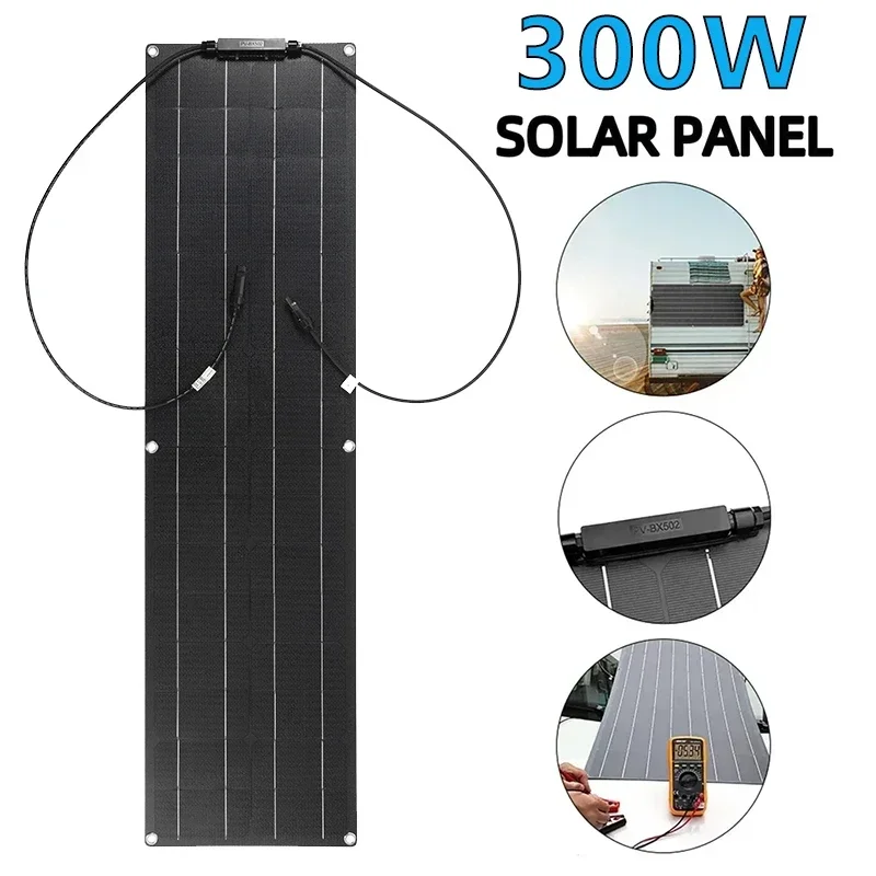 300W-Solar-Panel-18V-PET-ETFE-Flexible-Monocrystalline-Solars-Plate ...