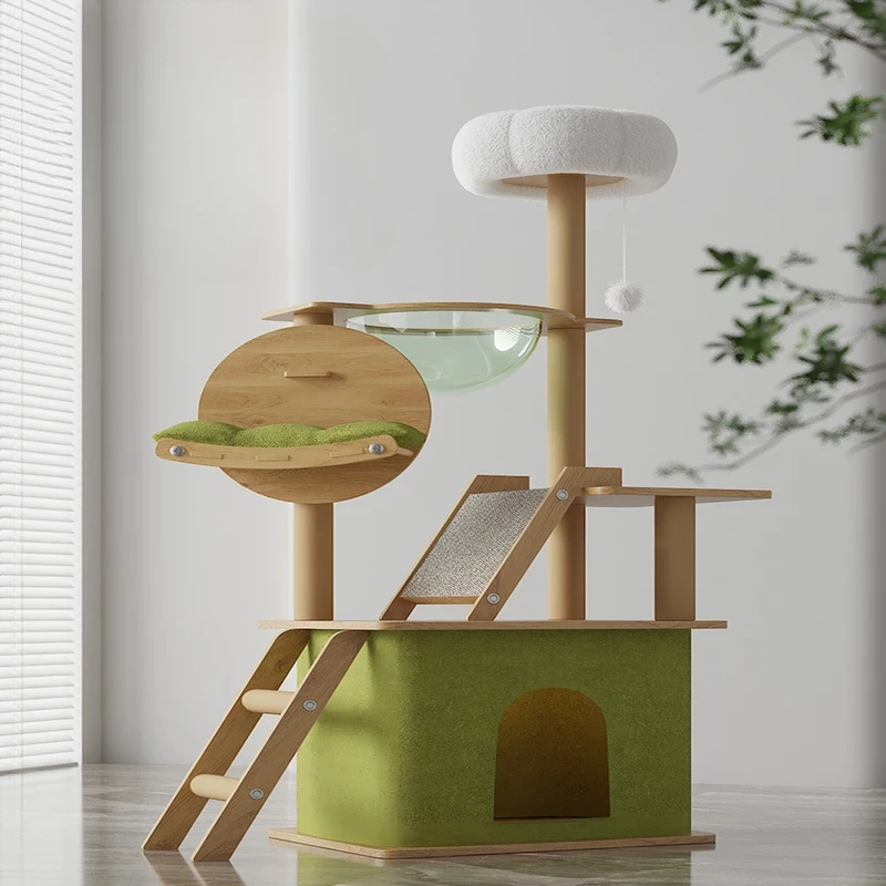 Cat-Climbing-Frame-Integrated-Cat-Tree-with-Grasping-Pillar-Cat-Villa ...