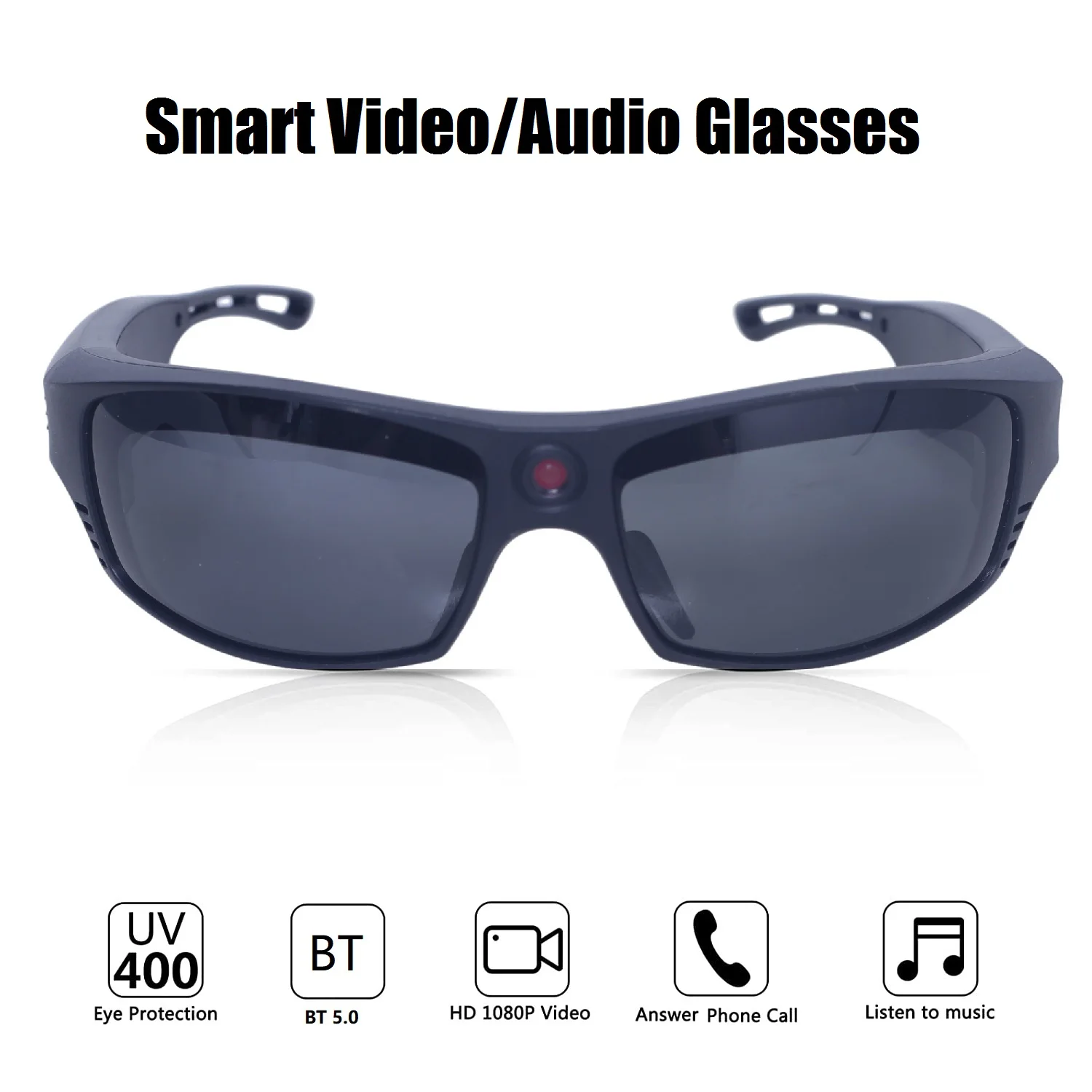 Smart Glasses Camera 1080P With Bluetooth Earphones Video For Driving ...