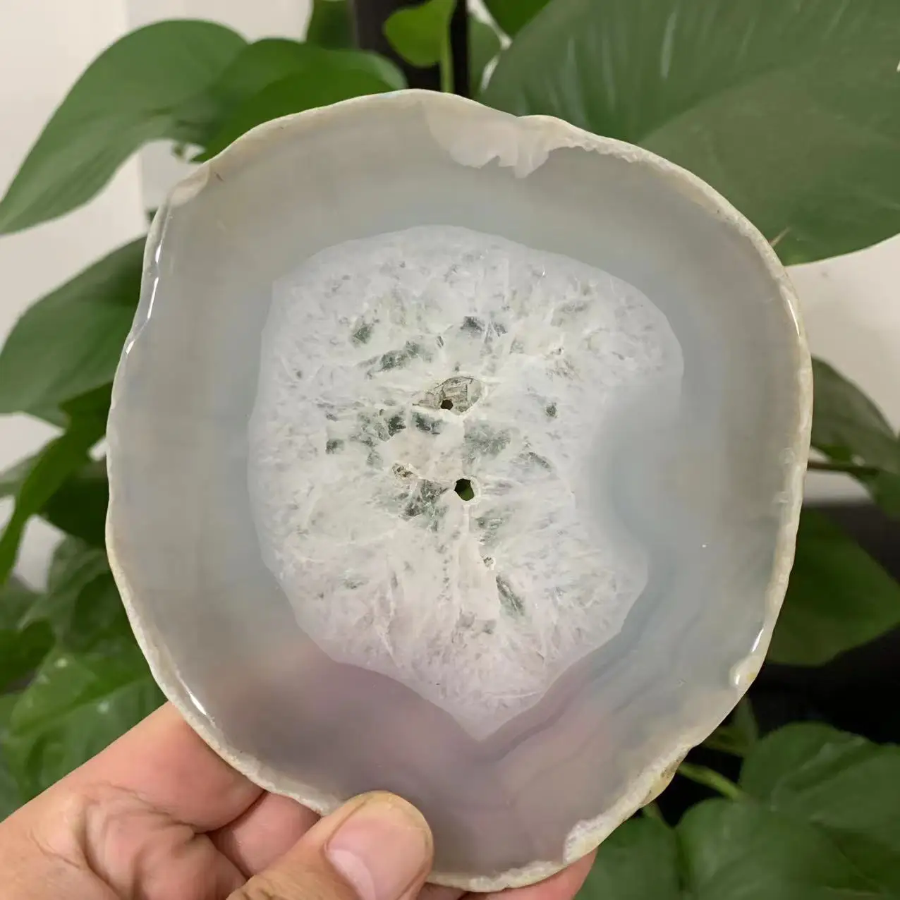 Beautiful-Natural-Gray-Agate-Plate-Geoid-Crystal-Mineral-Agate-Plate ...