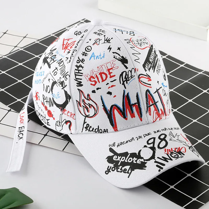 Letter-Baseball-Cap-Graffiti-Sun-Hip-Hop-Cap-Visor-Spring-Hat-Men ...