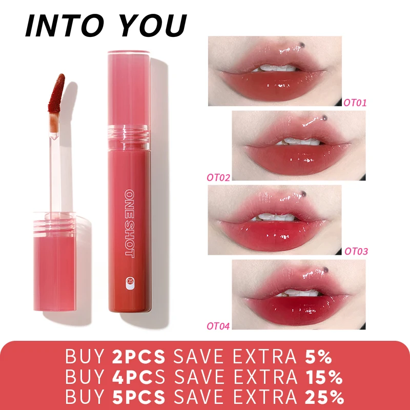 Into You Lip Gloss Women Lipstick One Shot Lip Tint Long Lasting Red ...