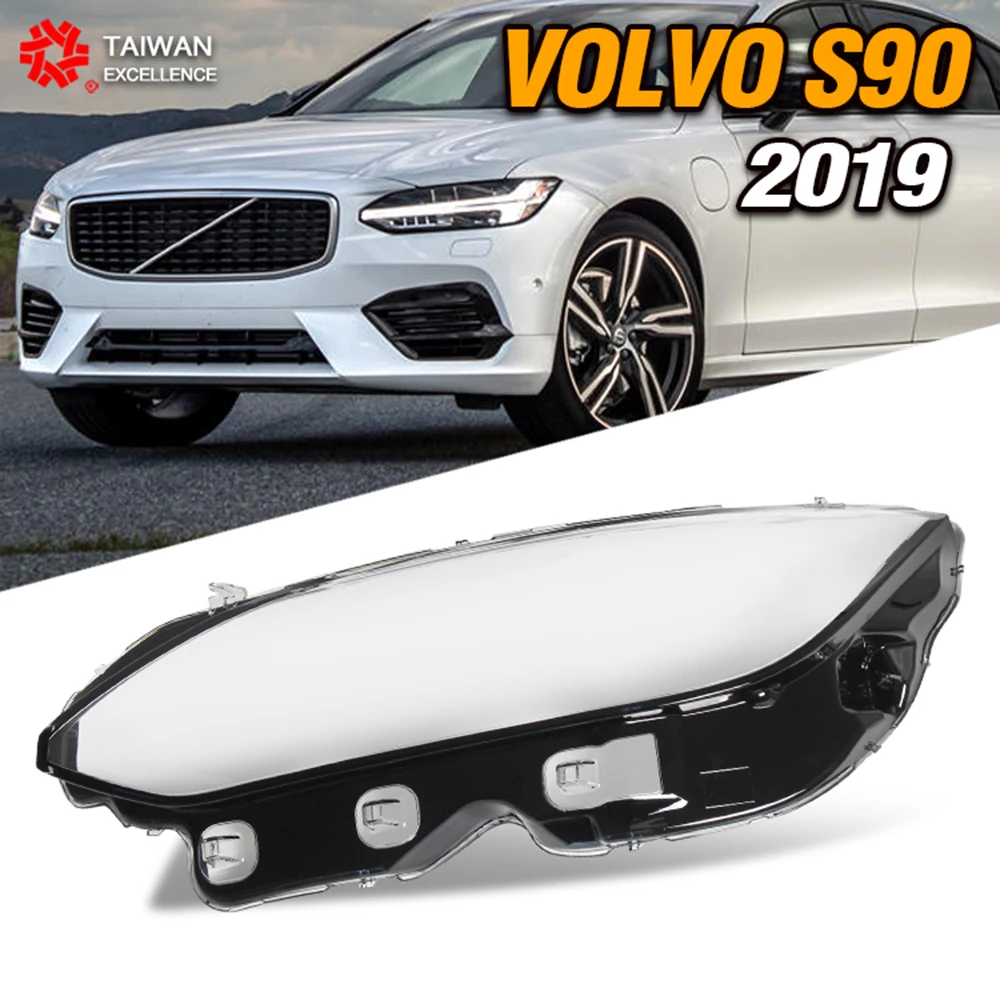 For-Volvo-S90-S90L-2019-Plastic-Cover-Transparent-Shell-Headlight-Glass ...