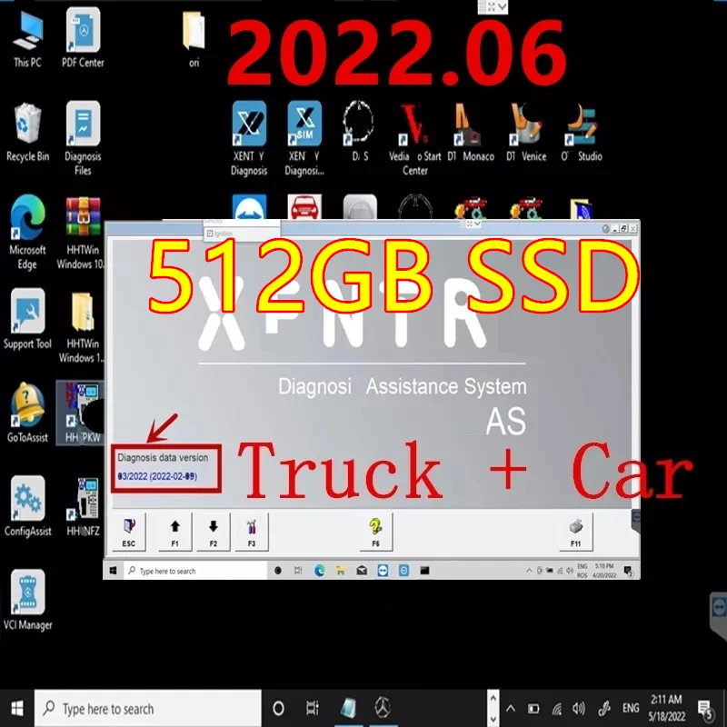 V2022.06 Mb Star Sd C4 C5 C6 Vci Full Software D As/e Pc Data Card/w Is ...