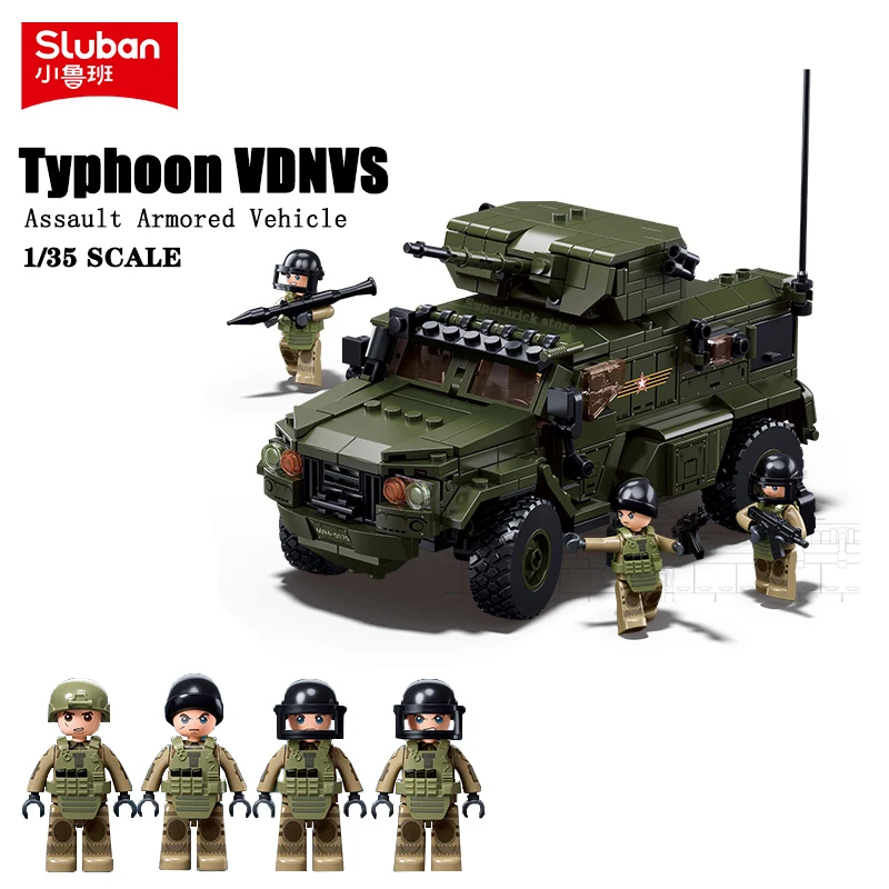 Sluban-Typhoon-VDV-Armored-Vehicle-Modern-Army-Military-Weapon-Model-Building-Block-Classics ...