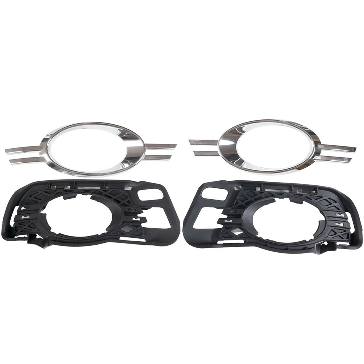 Front Bumper Fog Light Grille with Chrome Trim for Mercedes Benz W204 ...