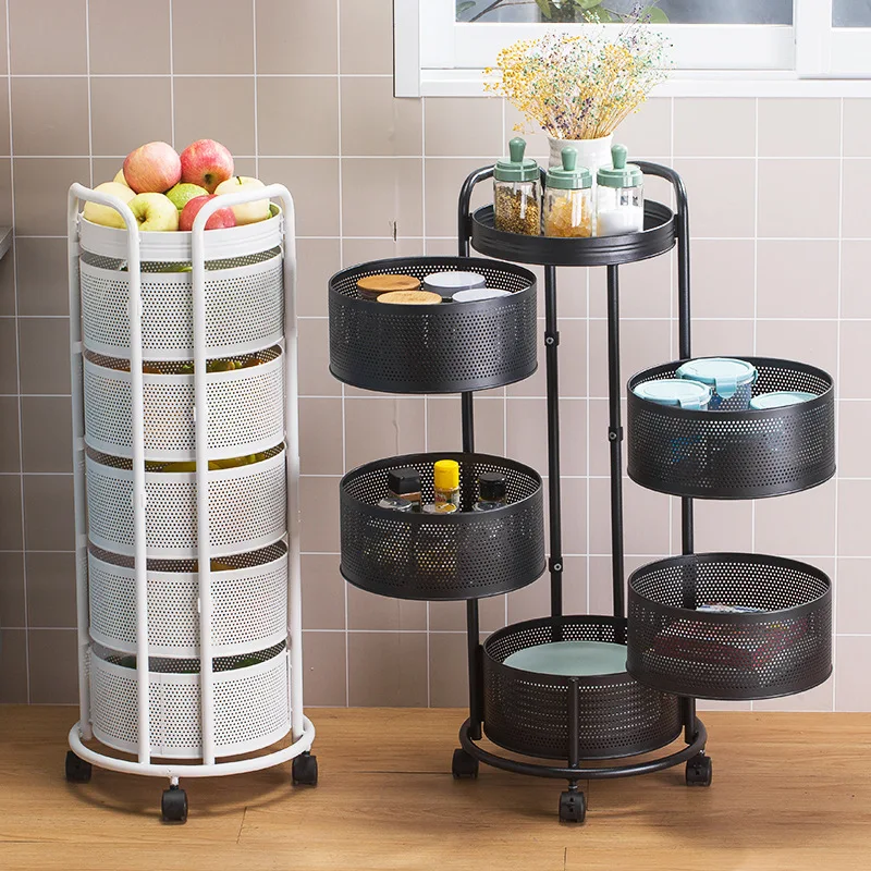 Kitchen-Rotating-Vegetable-Storage-Rack-Floor-Multi-layer-Corner-Rack ...
