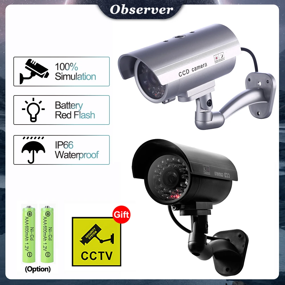 Fake-Camera-Outdoor-Security-Dummy-Camera-Simulation-Indoor-Bullet-LED ...