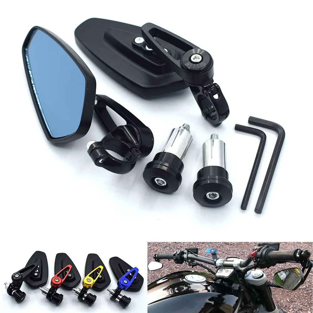 Universal-7-8-22mm-Motorcycle-Rearview-Mirror-HandleBar-Ends-Side ...