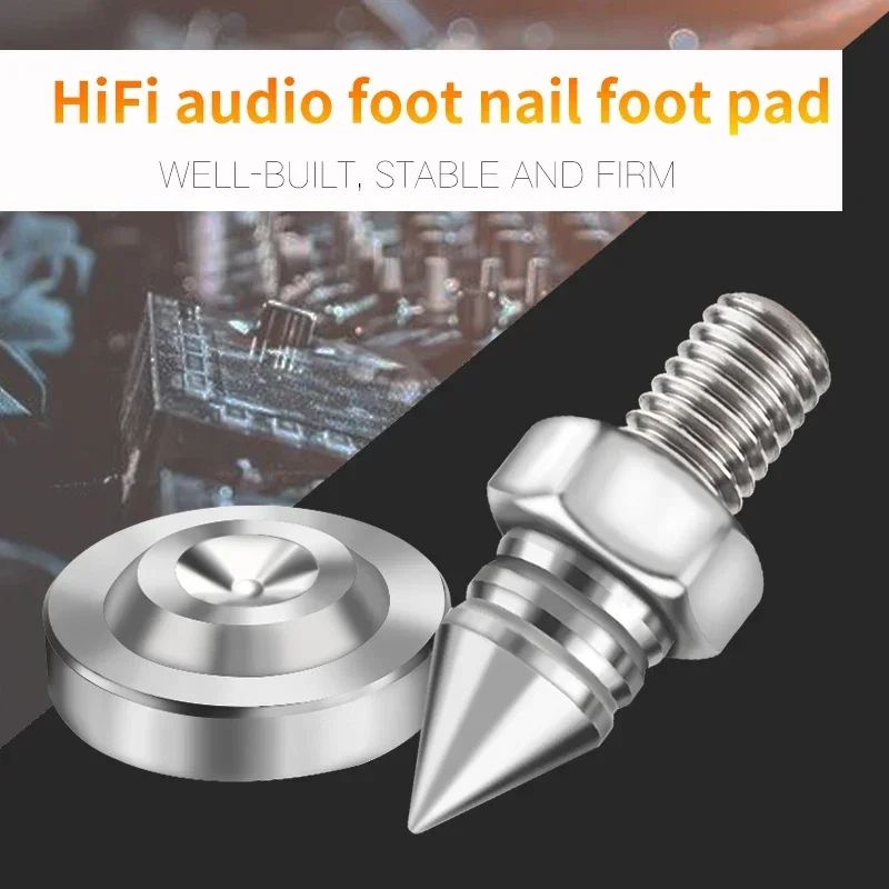 4Pcs HiFi Audio Foot Spike Stainless Steel CD Amplifier Speaker Machine ...