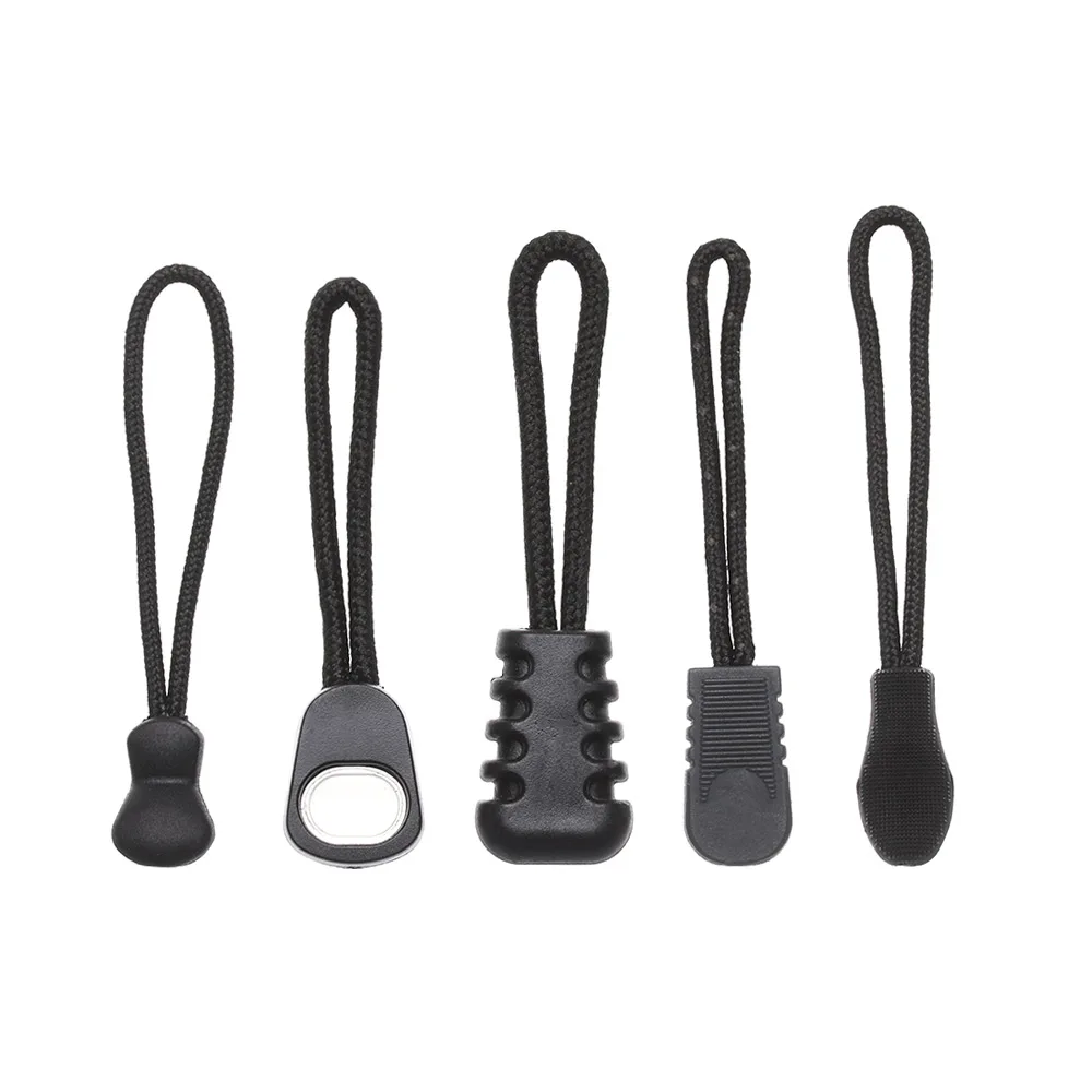5/10Pcs Zipper Pull Cord Rope Pullers Zip Puller Replacement Ends Lock ...