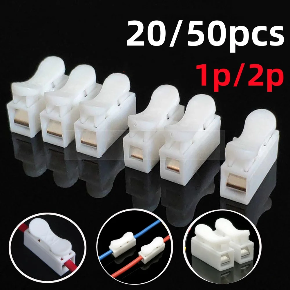 20/50Pcs Push Connectors 1P 2P Quick Terminal Connectors No Screw ...