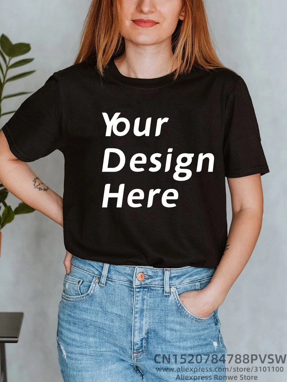 Women-Customize-Personalize-Cotton-T-shirt-Girl-Custom-Text-T-shirt ...