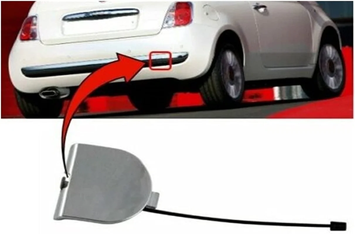 Car Rear Bumper Towing Eye Cover Cap Full Chrome Traction For Fiat 500 ...