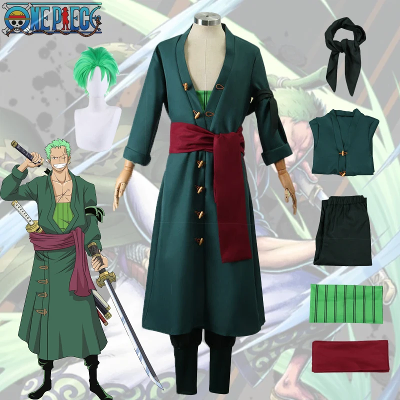 Anime-Roronoa-Zoro-Cosplay-Costume-Kimono-Robe-Cloak-Uniform-Green-Coat ...