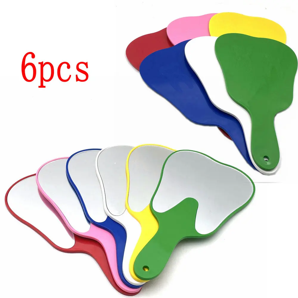 6pcs Cute Handle Dental Mirror Tool Unbreakable Patient Hand Mirror ...
