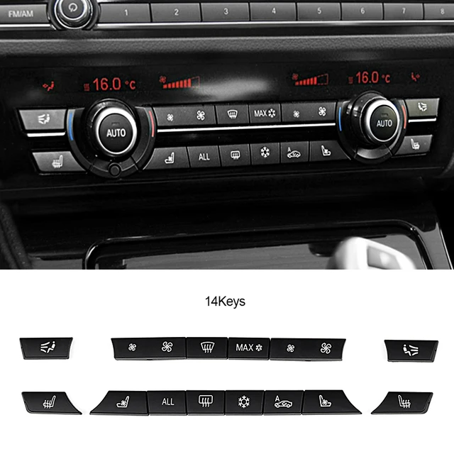 11 12 14 Key Car Caps Repair Kit A/C Heater Button Switch Cover for BMW ...