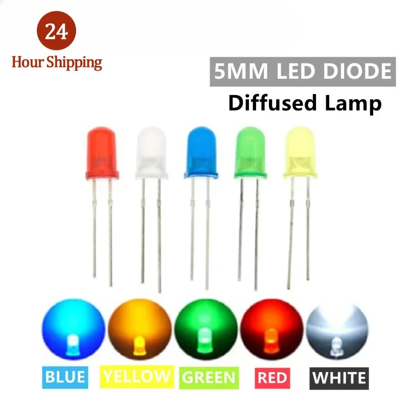 5Colors-20PCS-100PCS-5mm-LED-Diode-Light-Assorted-Kit-Green-Blue-White ...