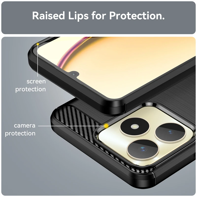 For-Realme-C53-Case-for-Realme-C53-Cover-Shell-Shockproof-Bumper-Carbon ...