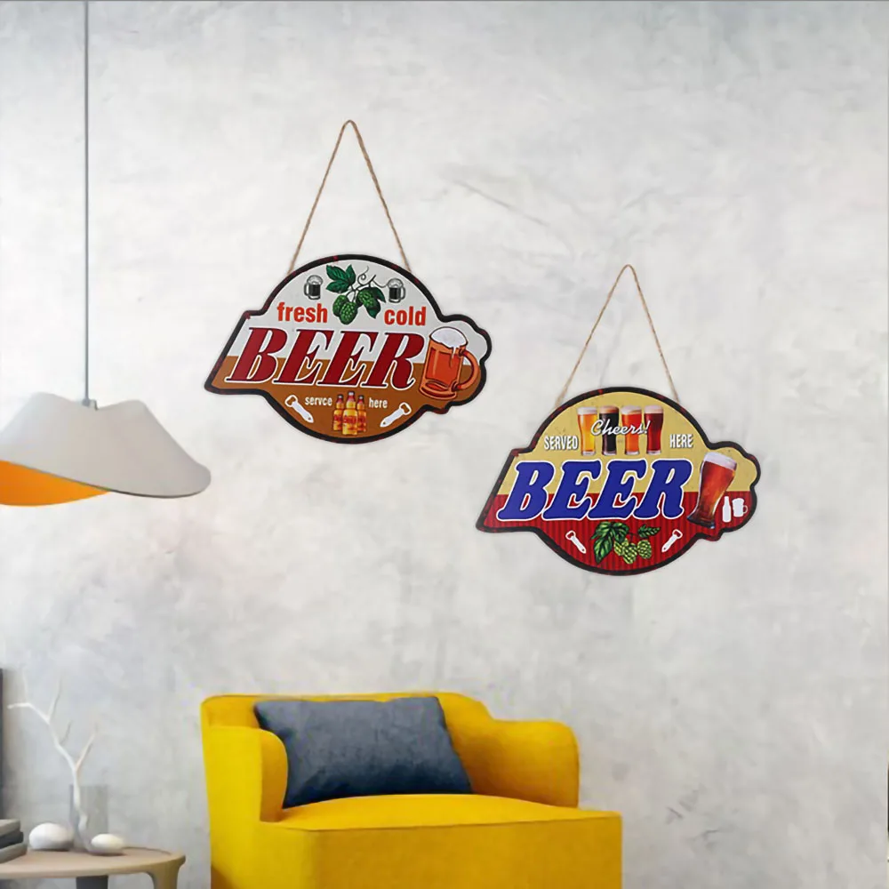Retro-Beer-Sign-Bar-Wall-Plaque-Decoration-Wooden-Wall-Hanging ...