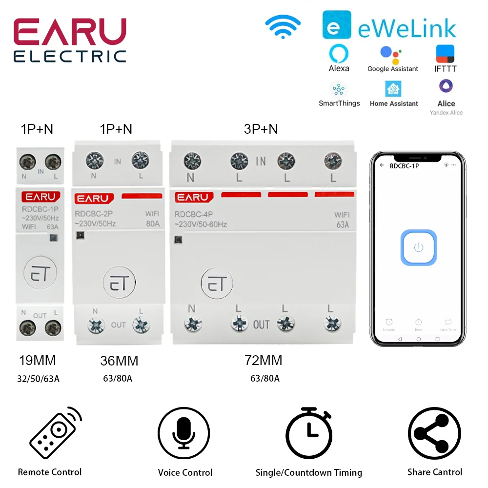 eWelink-WiFi-Smart-Circuit-Breaker-Time-Timer-Relay-Switch-Home-House-Voice-Remote-Control-by ...