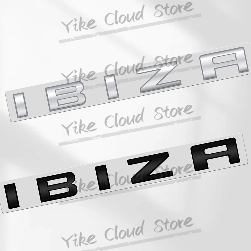 For-IBIZA-Decoration-Emblem-Bright-Black-Chrome-Silver-Car-Styling-3D ...