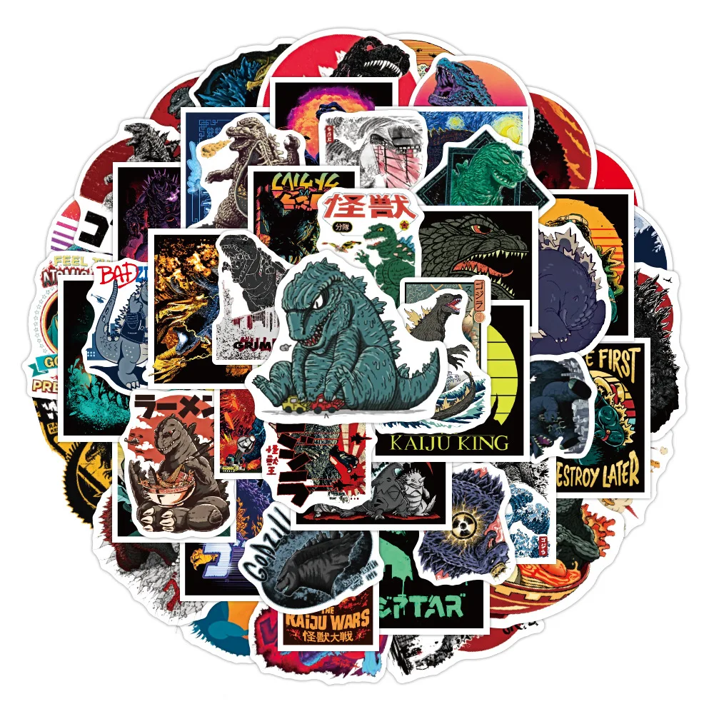 Generic 50 Godzilla Anime Cartoon Graffiti Stickers Decorative Lap ...