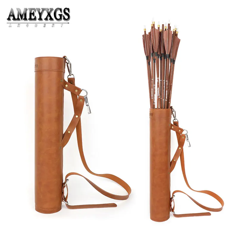 Faux Leather Arrow Quiver Brown Arrow Holder Shoulder Bag Slant Back ...