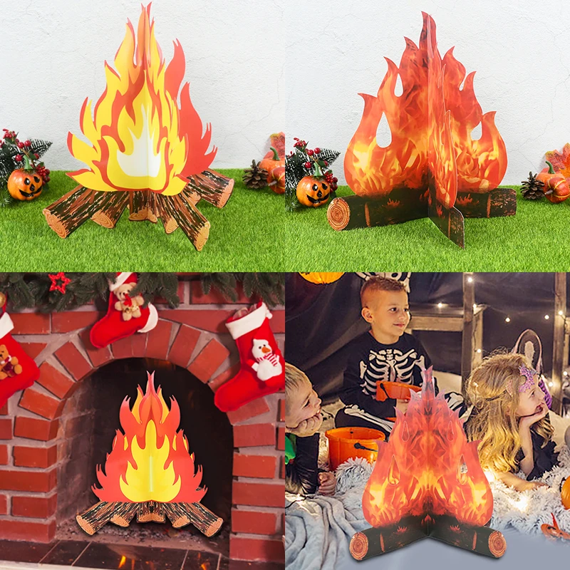 3D-Artificial-Fire-Flame-Handmade-Cardboard-Craft-Ornaments-Festive ...