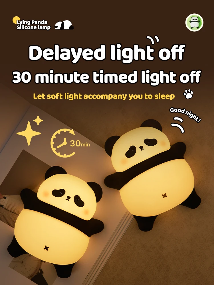 Cute-Cartoon-LED-Night-Light-Touch-Sensor-Panda-Nightlights-Silicone ...